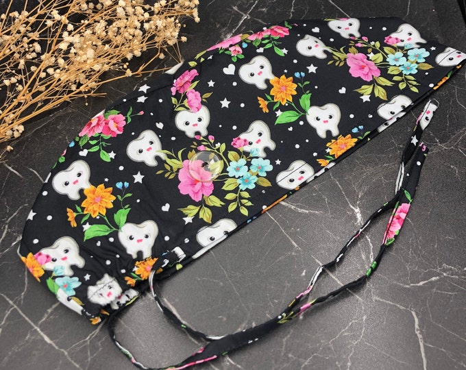 Rose Flowers Dental Scrub Caps for Women, Tooth Surgical Cap Men ...