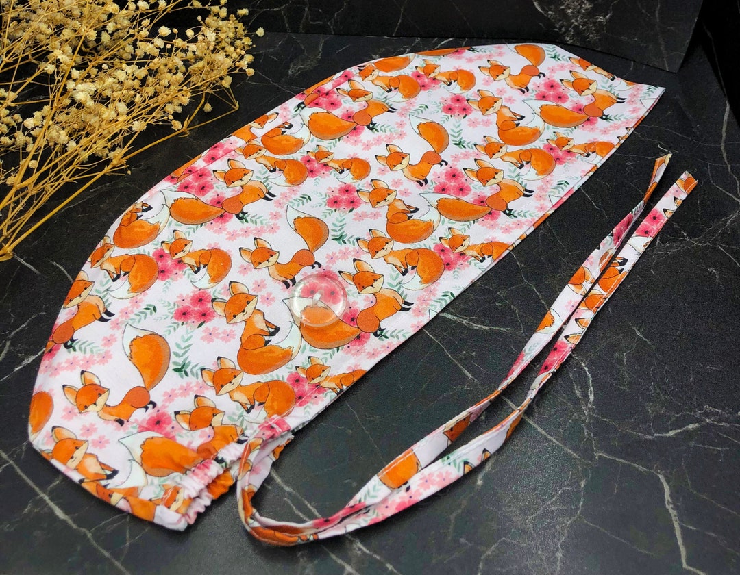 Fox Scrub Caps for Women Animal Surgical Cap Men Flower - Etsy