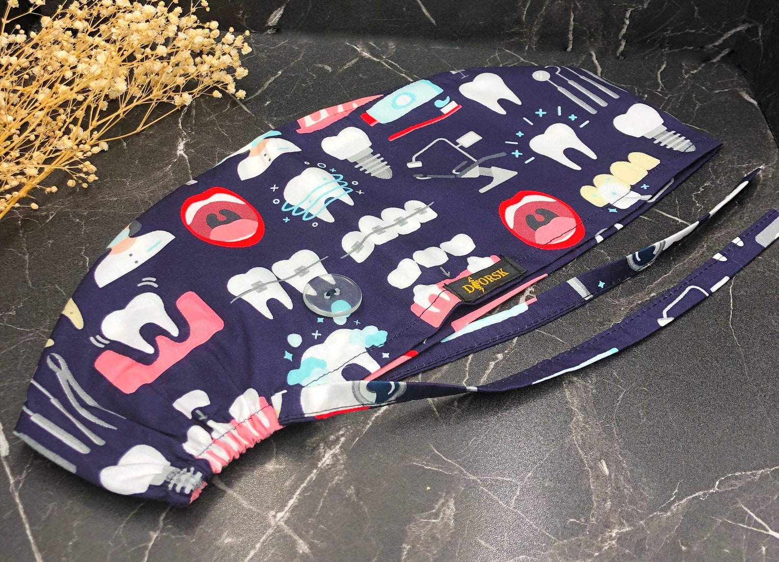 Navy Dental Scrub Caps for Women Tooth Surgical Cap Men - Etsy