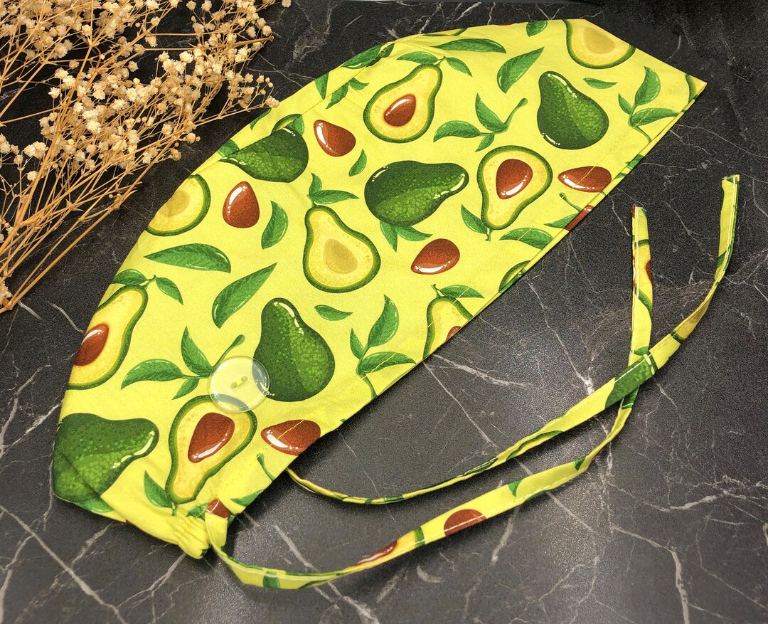 Avocado Euro Scrub Caps for Women, Pistachio Green Fruit Surgical Cap ...