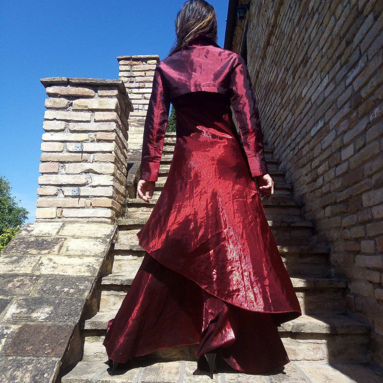 BURGUNDY VINTAGE Goth Maxi DRESS Bolero Made in France - Etsy