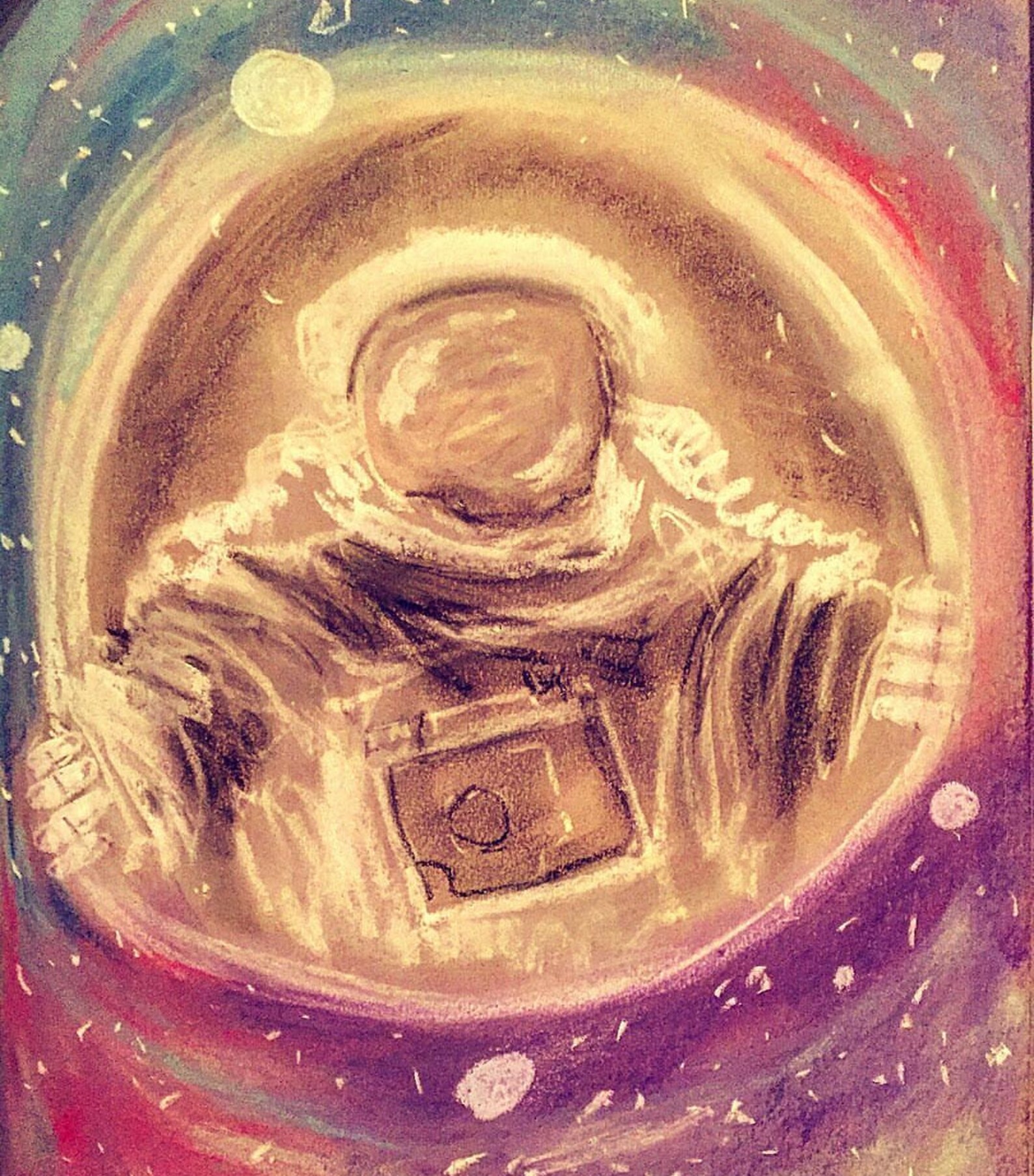 Spaceman Abstract, Astronaut Painting, Space, Digital Space Abstract ...