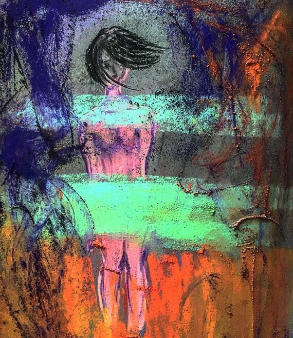 Abstract Figurative Woman Woman Painting Print Instant | Etsy