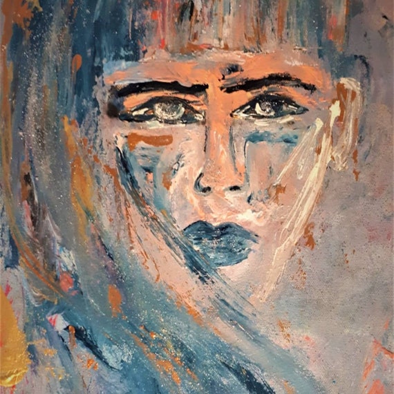 Face Abstract Portrait Original Abstract Portrait Painting | Etsy