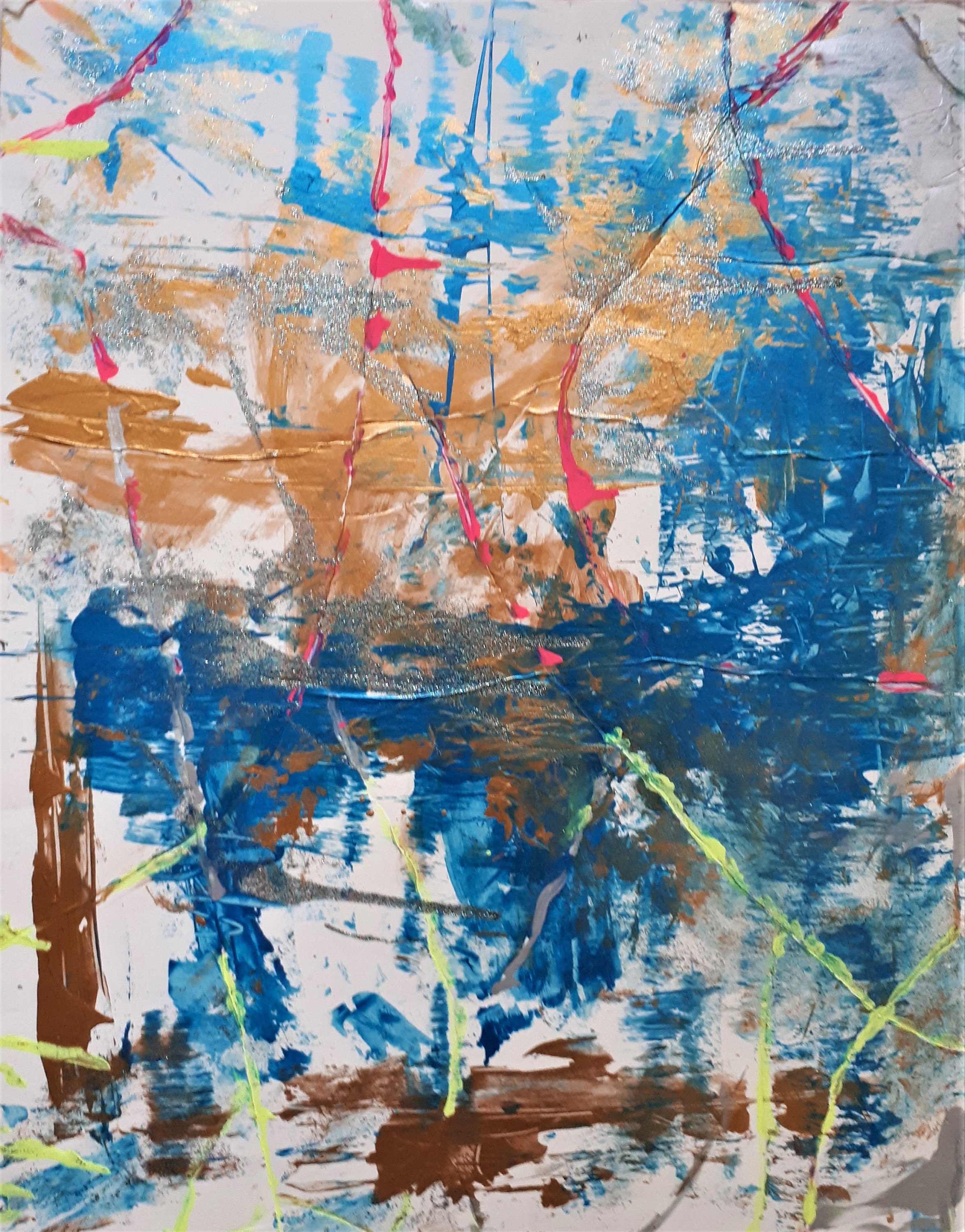 Blue Abstract Digital Expressionist Abstract Download Wall - Etsy UK