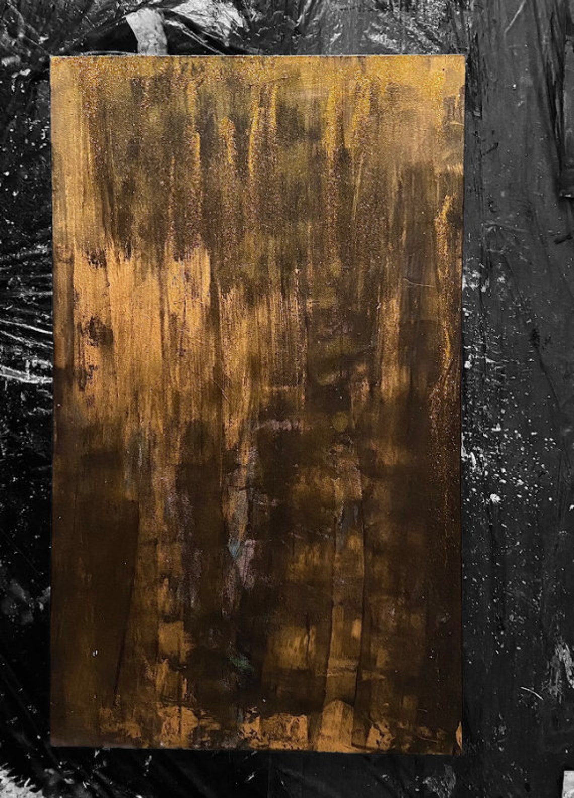 Original Acrylic Abstract Gold and Brown Painting on Canvas - Etsy