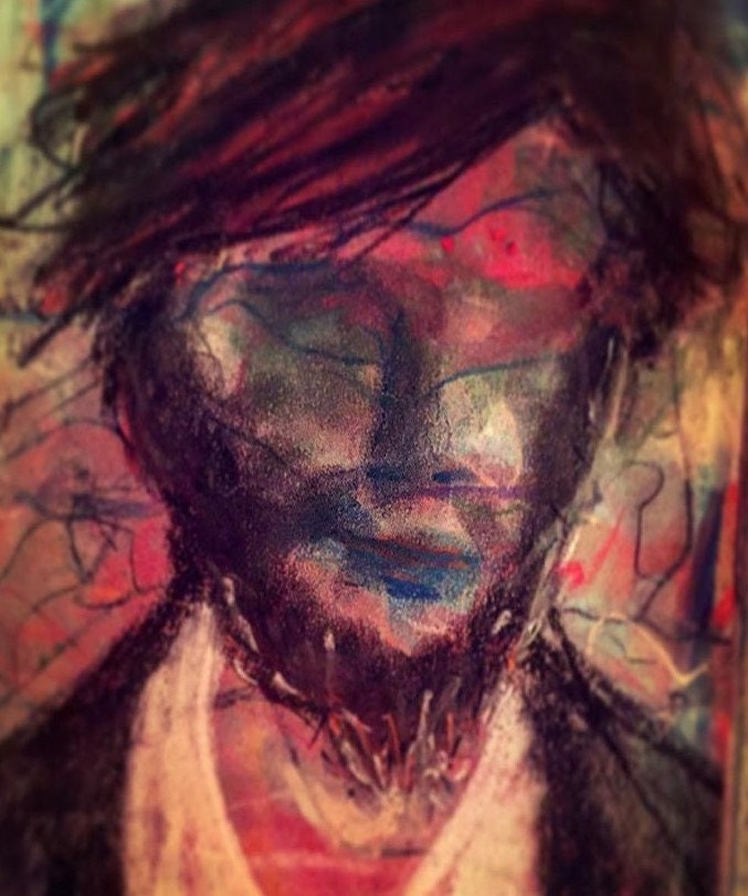 Expressive Abstract Portrait, Male Abstract Portrait, Original Painting ...