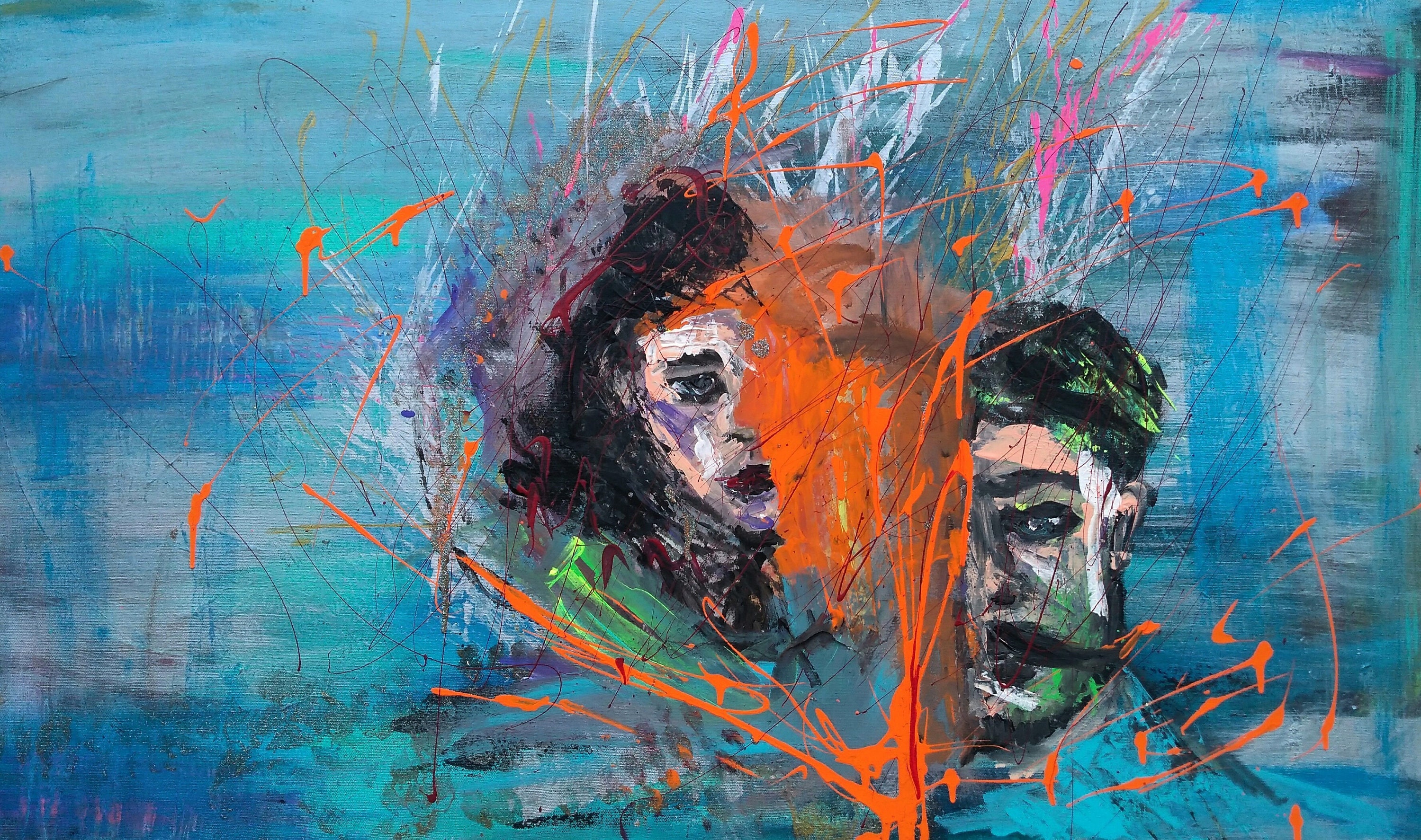 Digital Face Portrait, Portrait Abstract Expressive, Painting Abstract ...