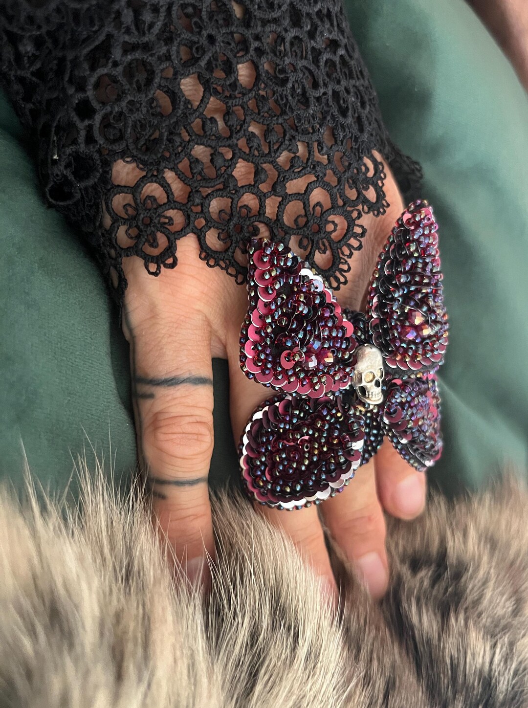 Gothic Butterfly Ring, Butterflay Skull Ring, Scull Butterflay Ring - Etsy