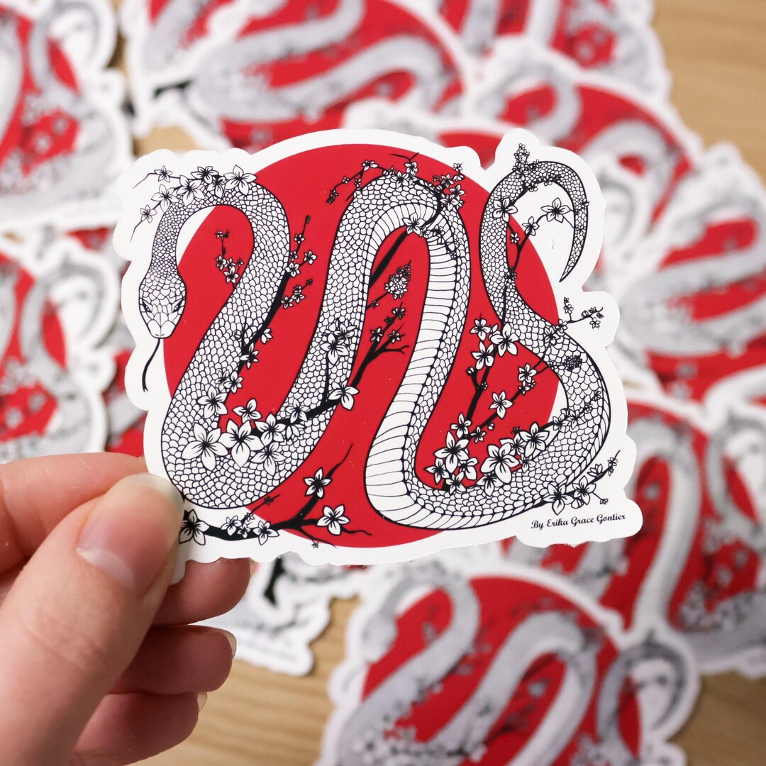 Matte Vinyl Snake Sticker, Year of Snake, Stickers, Mythical Snake ...