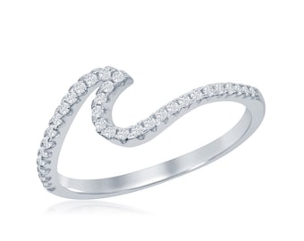 Diamond wave ring | Etsy