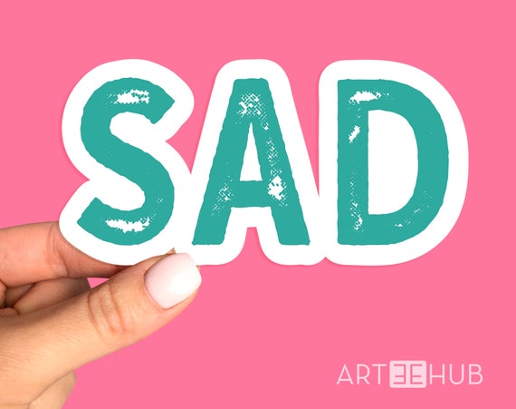 Sad Sticker Sad Laptop Sticker Mood Sticker Mood Decal | Etsy