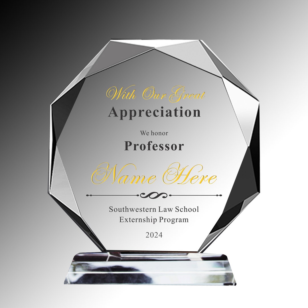 Personalized Crystal Award: Retirement Appreciation Gift, Deep Etching ...