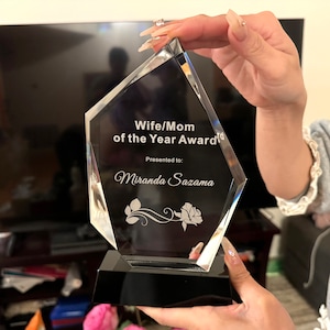 Personalized Crystal Award With Obsidian ,unique , Gift for Manager ...