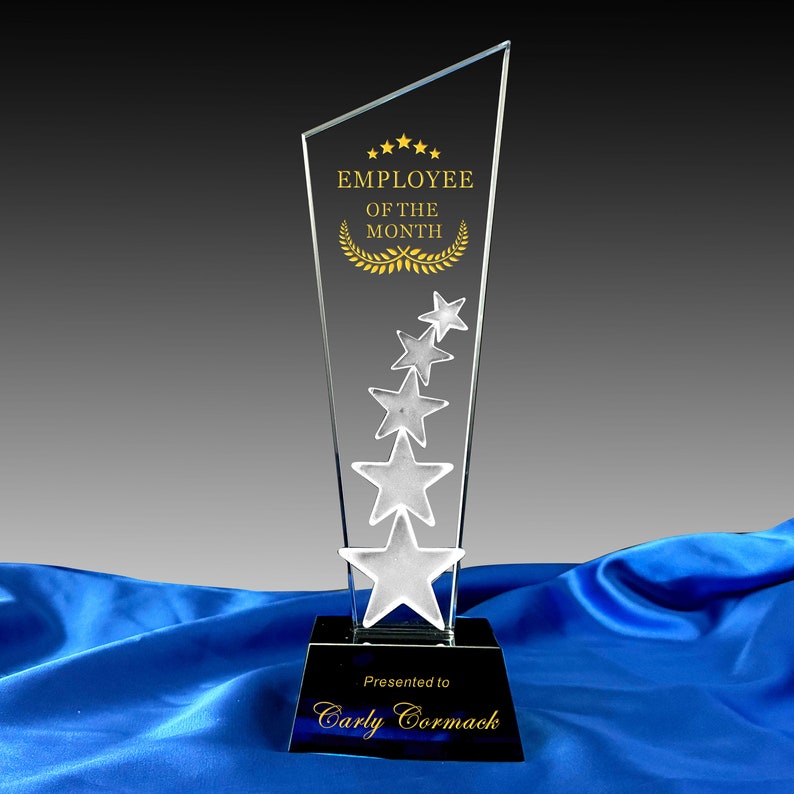 Personalized Crystal Star Award, Employee Recognition Gift - Etsy