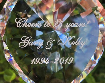 Personalized Paperweightlaser Engraved Glass Diamond - Etsy