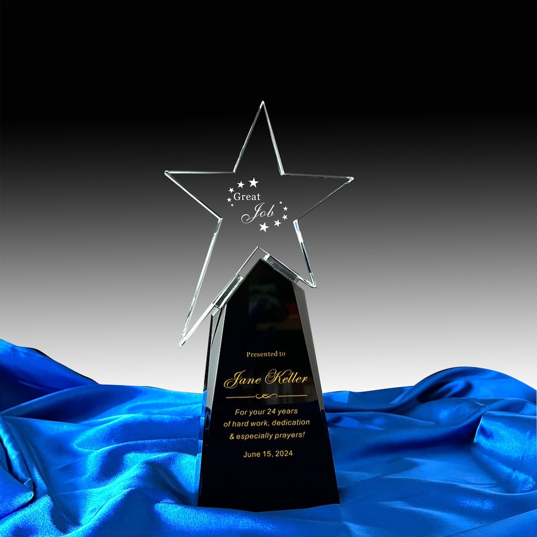 Personalized Crystal Star Award: Corporate Employee Recognition Trophy ...