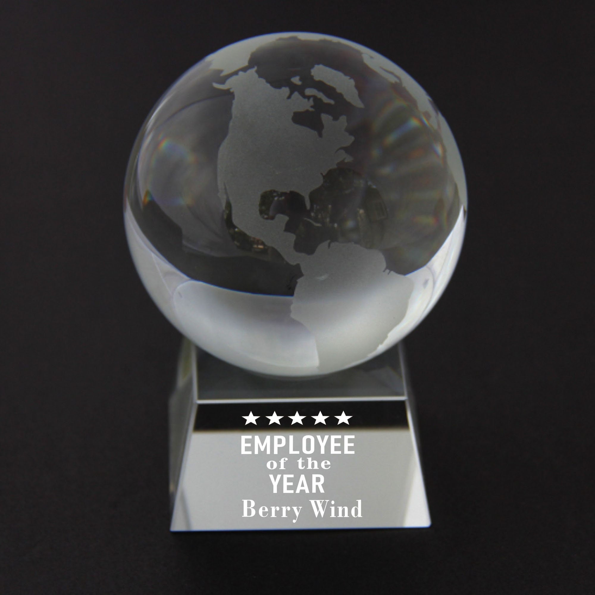 Personalized Glass Awardemployee of the Yearcrystal Ball - Etsy