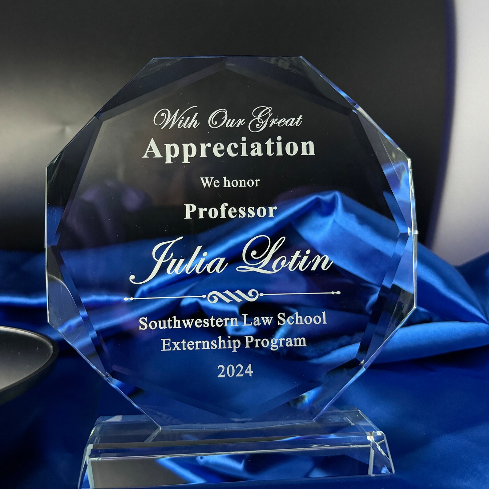 Personalized Crystal Award: Retirement Appreciation Gift, Deep Etching ...