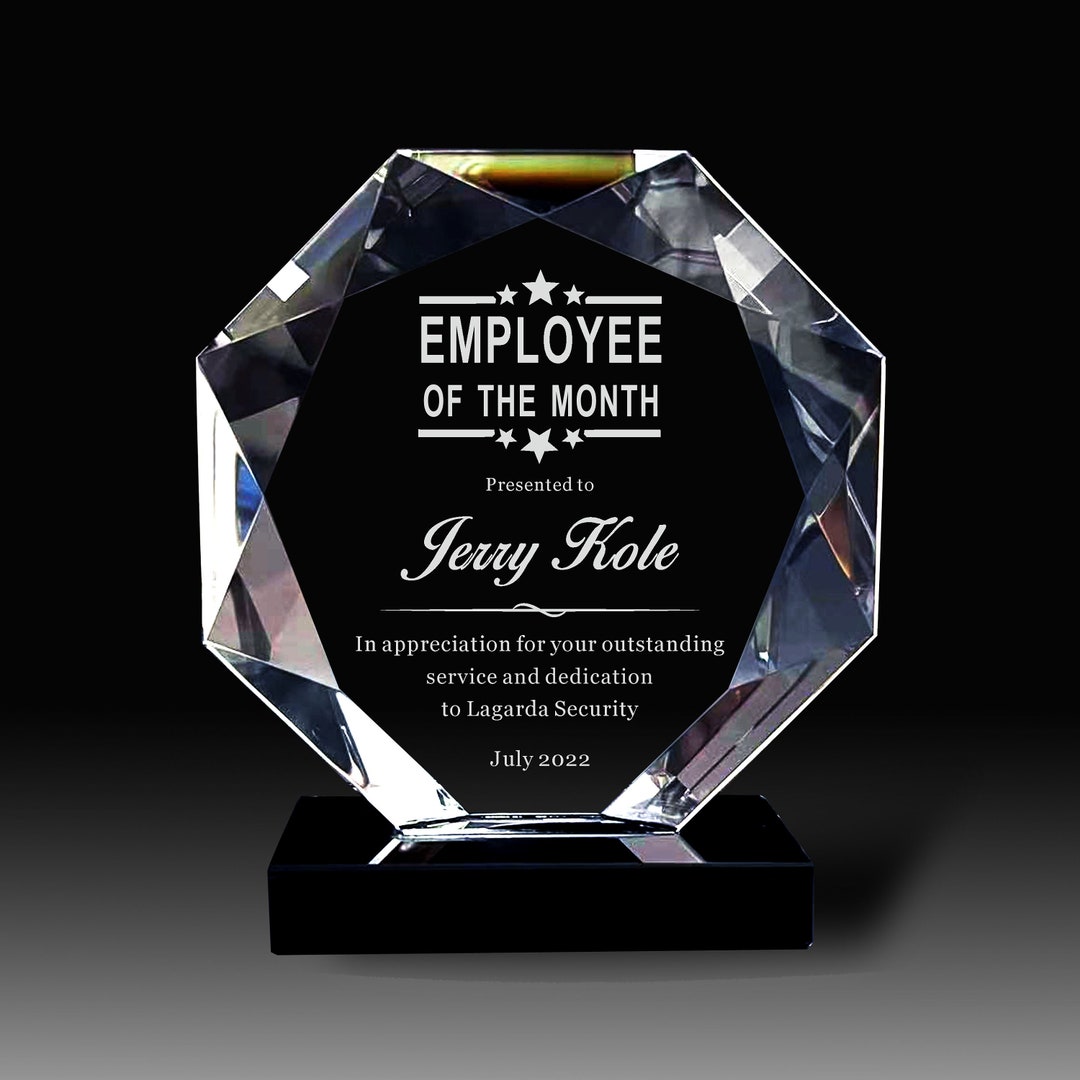 Personalized Crystal Award With Obsidian Stand ,unique Retirement Gift ...