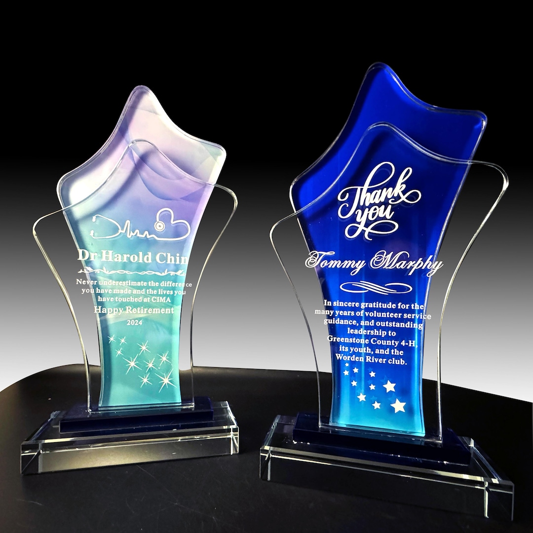 Personalized Crystal Award Trophy: Unique Employee Recognition Gift - Etsy