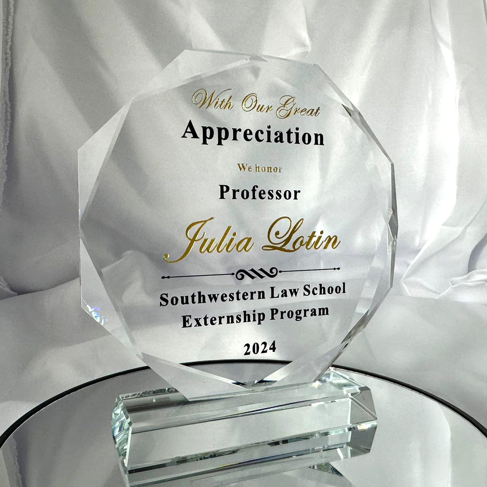 Personalized Crystal Award: Retirement Appreciation Gift, Deep Etching ...
