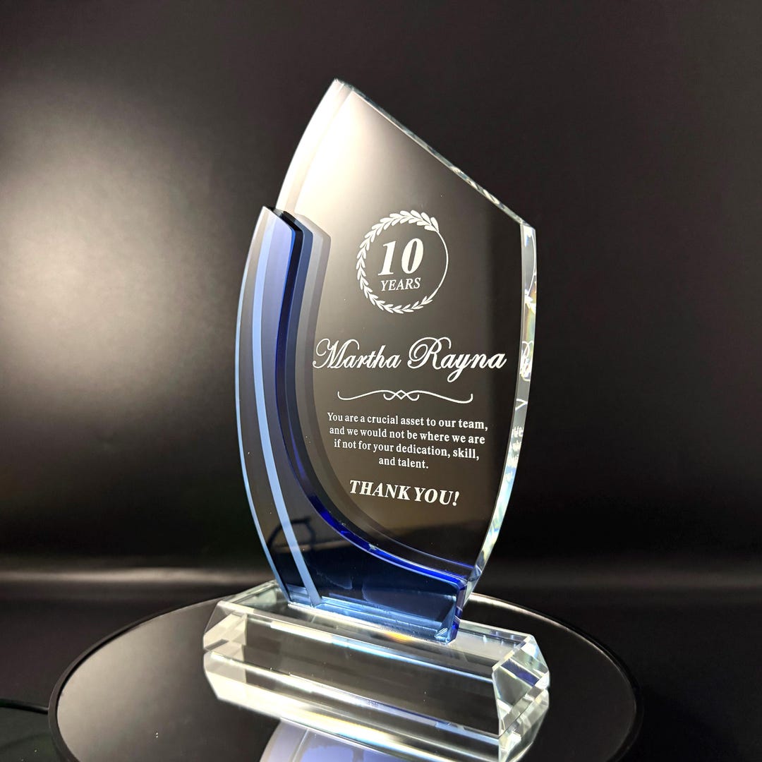 Personalized Crystal Employee Award: Laser Engraved Retirement Gift - Etsy