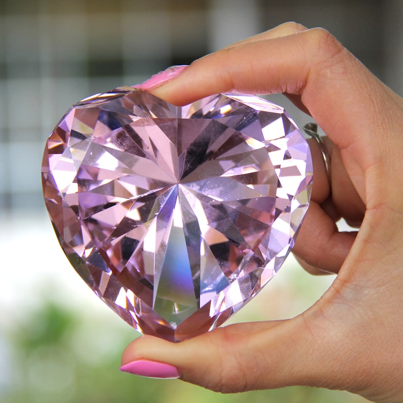 Engraved Crystal Heart Paperweight With Wooden Box, Personalized ...