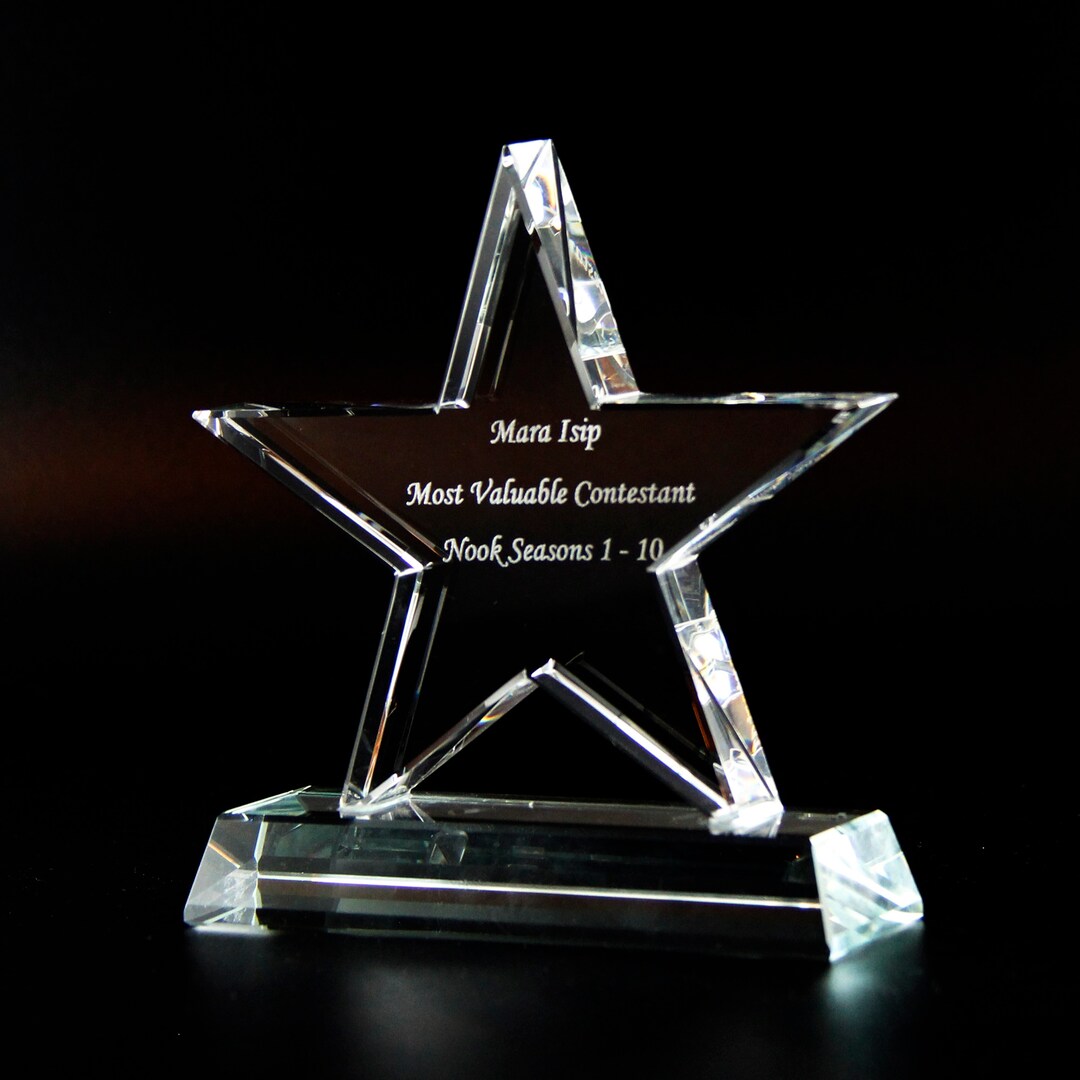 Crystal Star Award: Engraved Glass Corporate Trophy (4 3/4 Inches) - Etsy