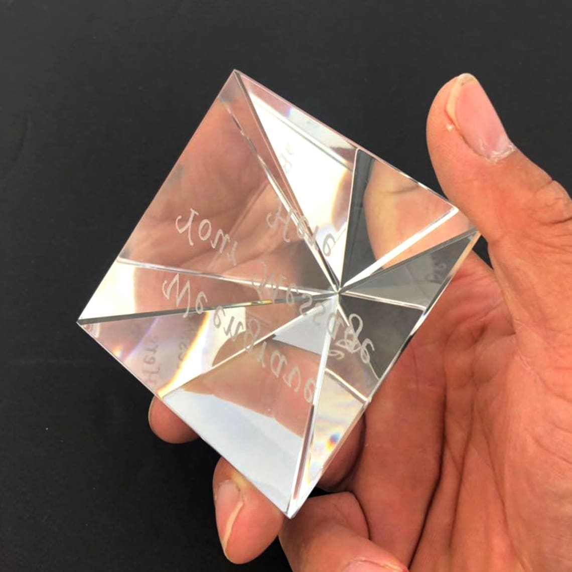 Personalized Engraved Glass Pyramid Award: Corporate Trophy, Meditation ...
