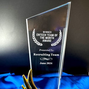 Personalized Crystal Wing Award: Unique Employee Recognition Trophy - Etsy