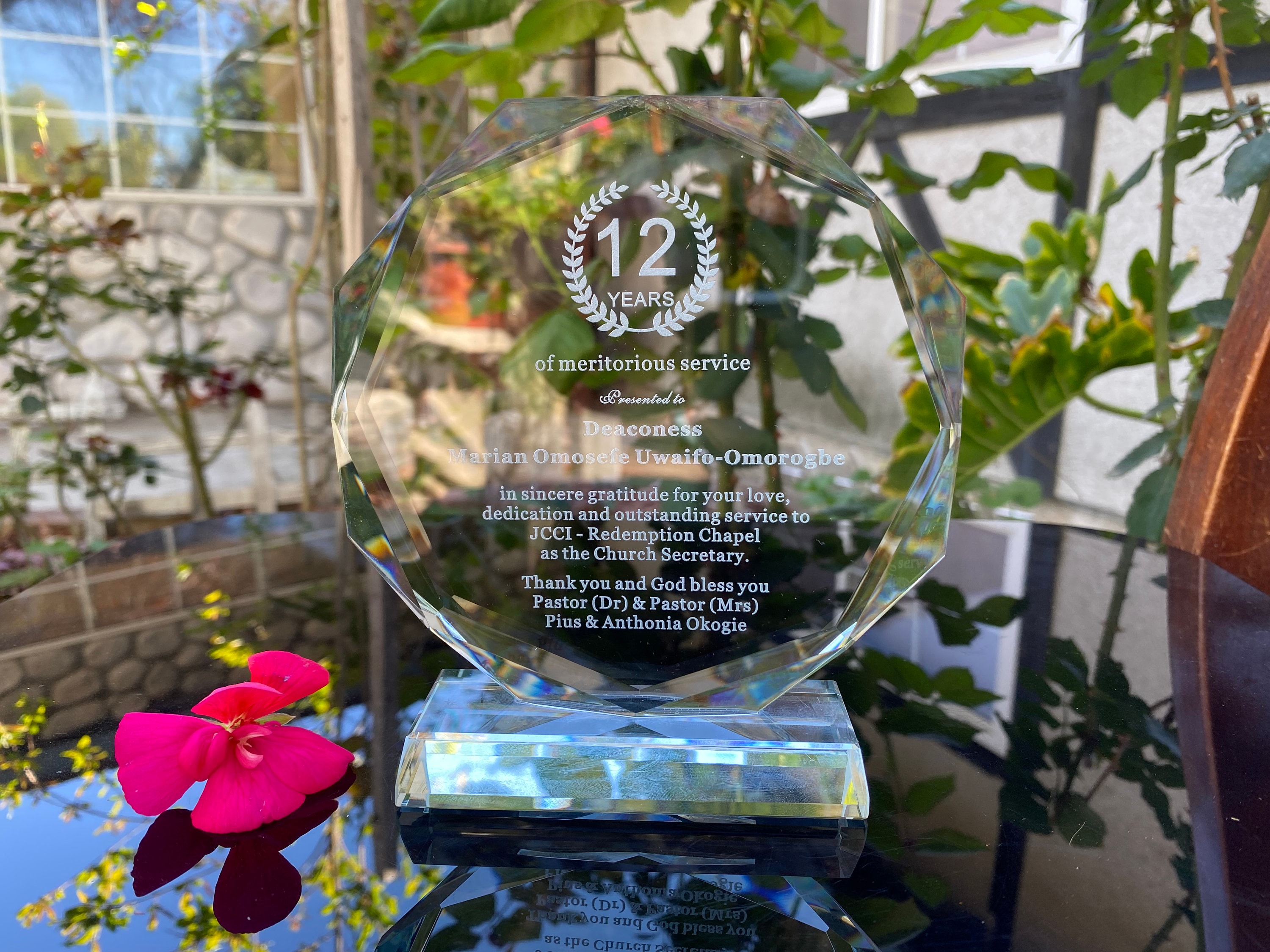 Personalized Crystal Award: Laser Engraved Retirement, Employee ...