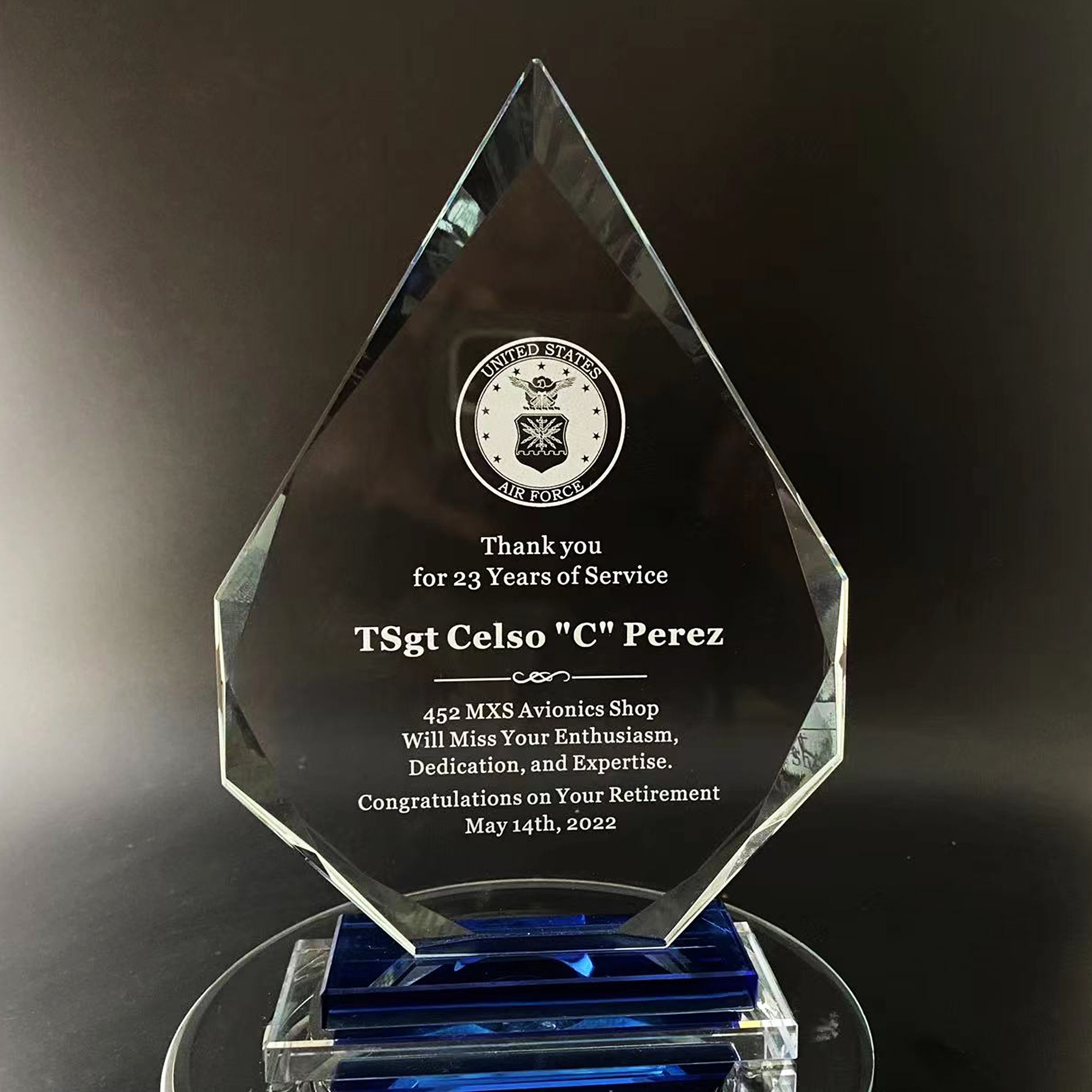 Personalized Crystal Employee Awardretirement - Etsy