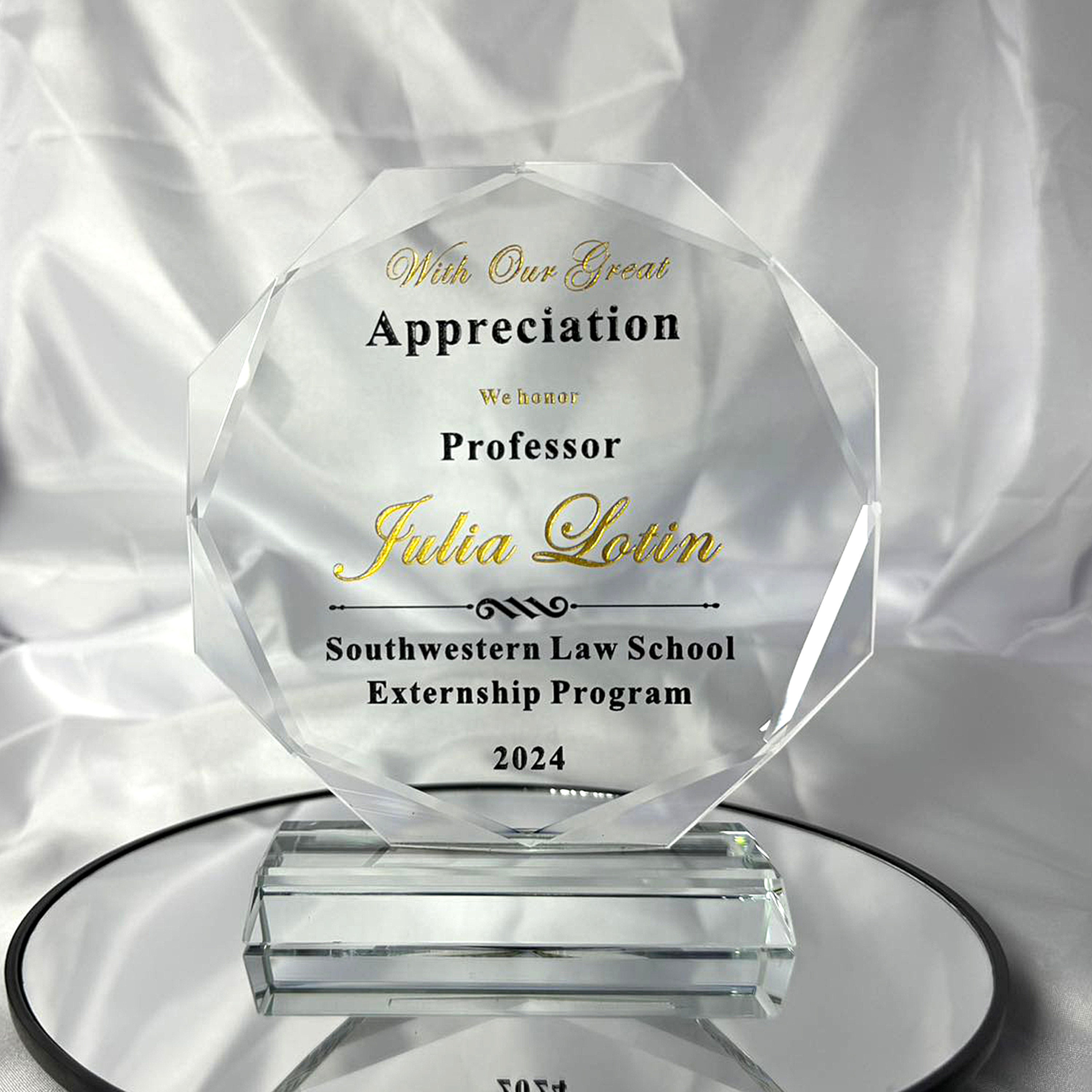 Personalized Crystal Award: Retirement Appreciation Gift, Deep Etching ...