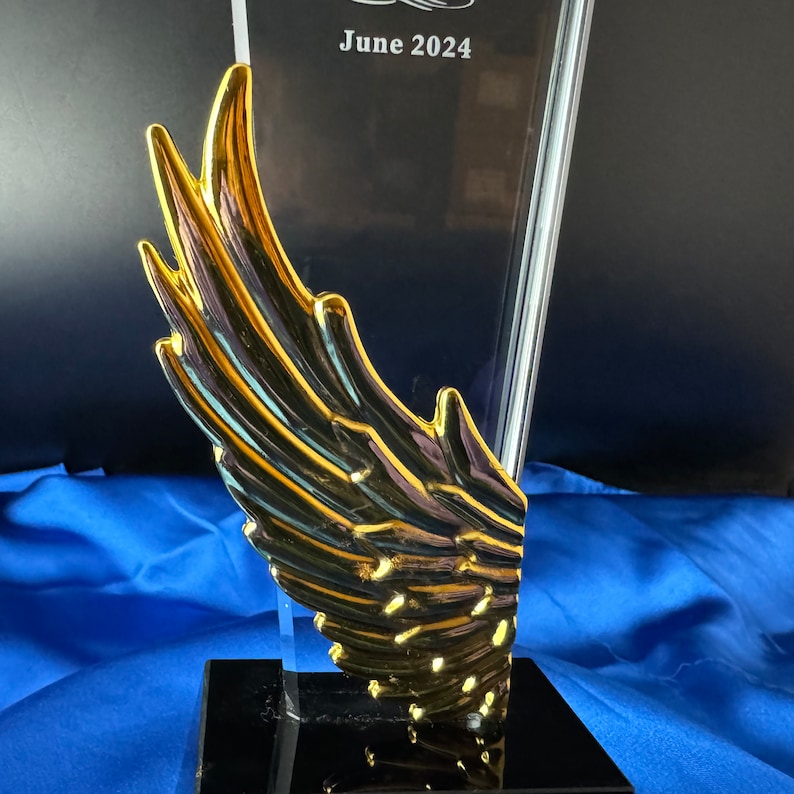Personalized Crystal Wing Award: Unique Employee Recognition Trophy - Etsy