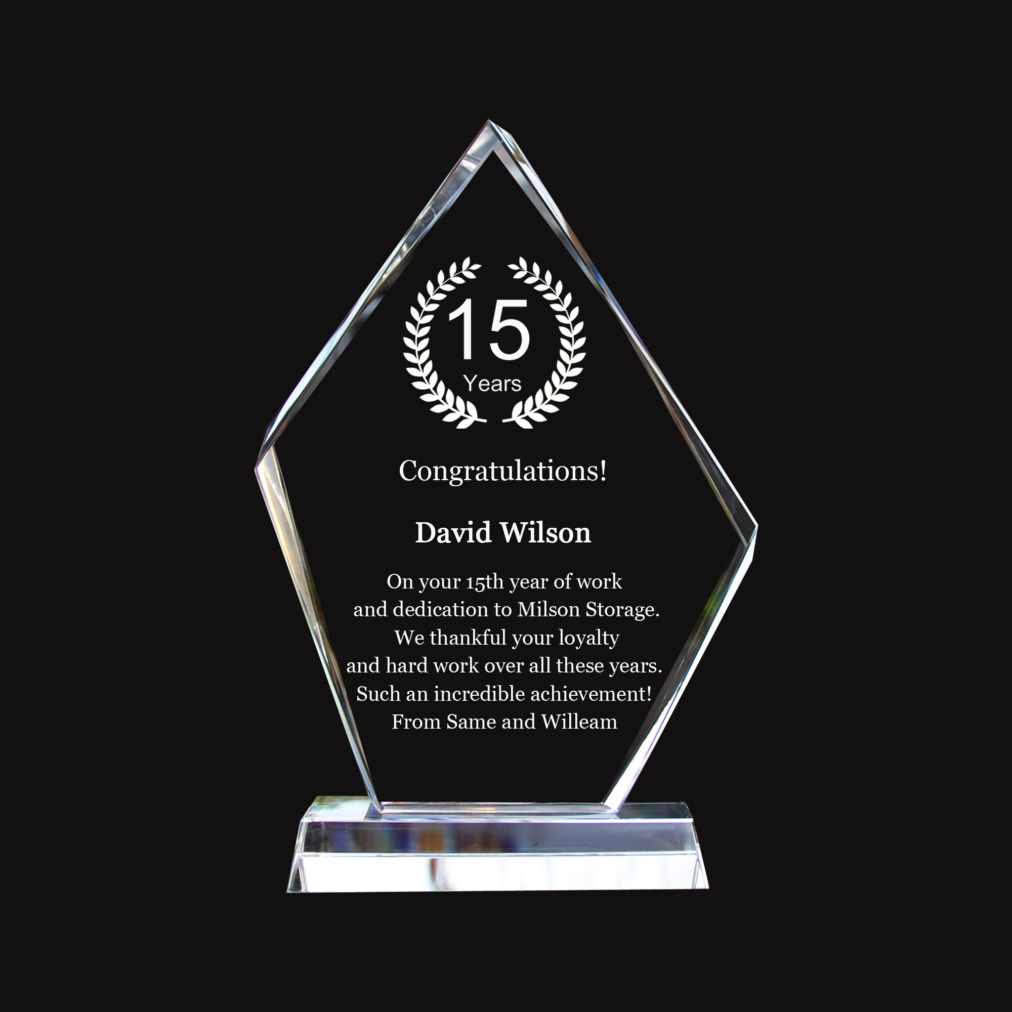 Personalized Crystal Employee AwardRetirement | Etsy
