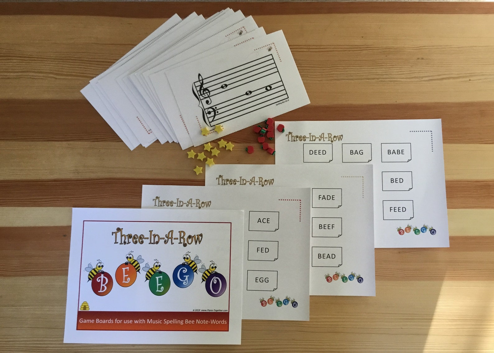 Music Spelling Bee Pack - SET C (learn Treble/bass Clef Notes With ...
