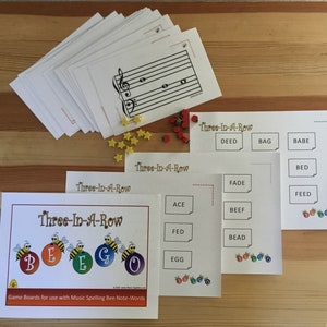 Music Spelling Bee Pack - SET C (learn Treble/bass Clef Notes With ...