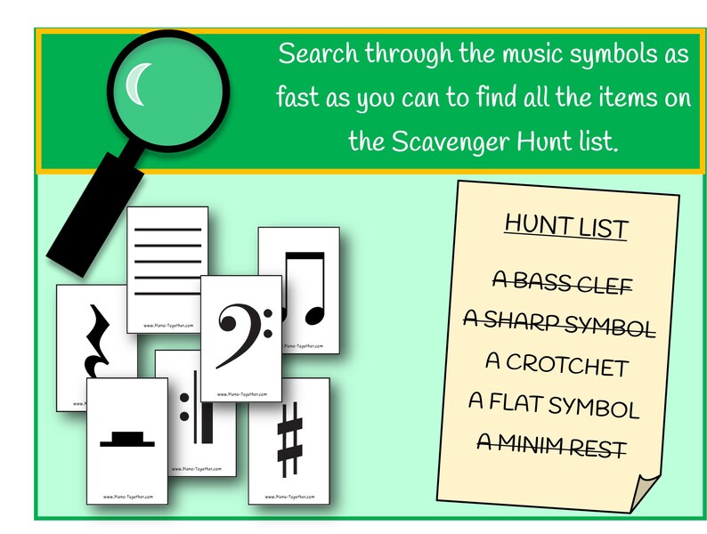 Piano Scavenger Hunt - A Music Symbols Recognition Game - Etsy