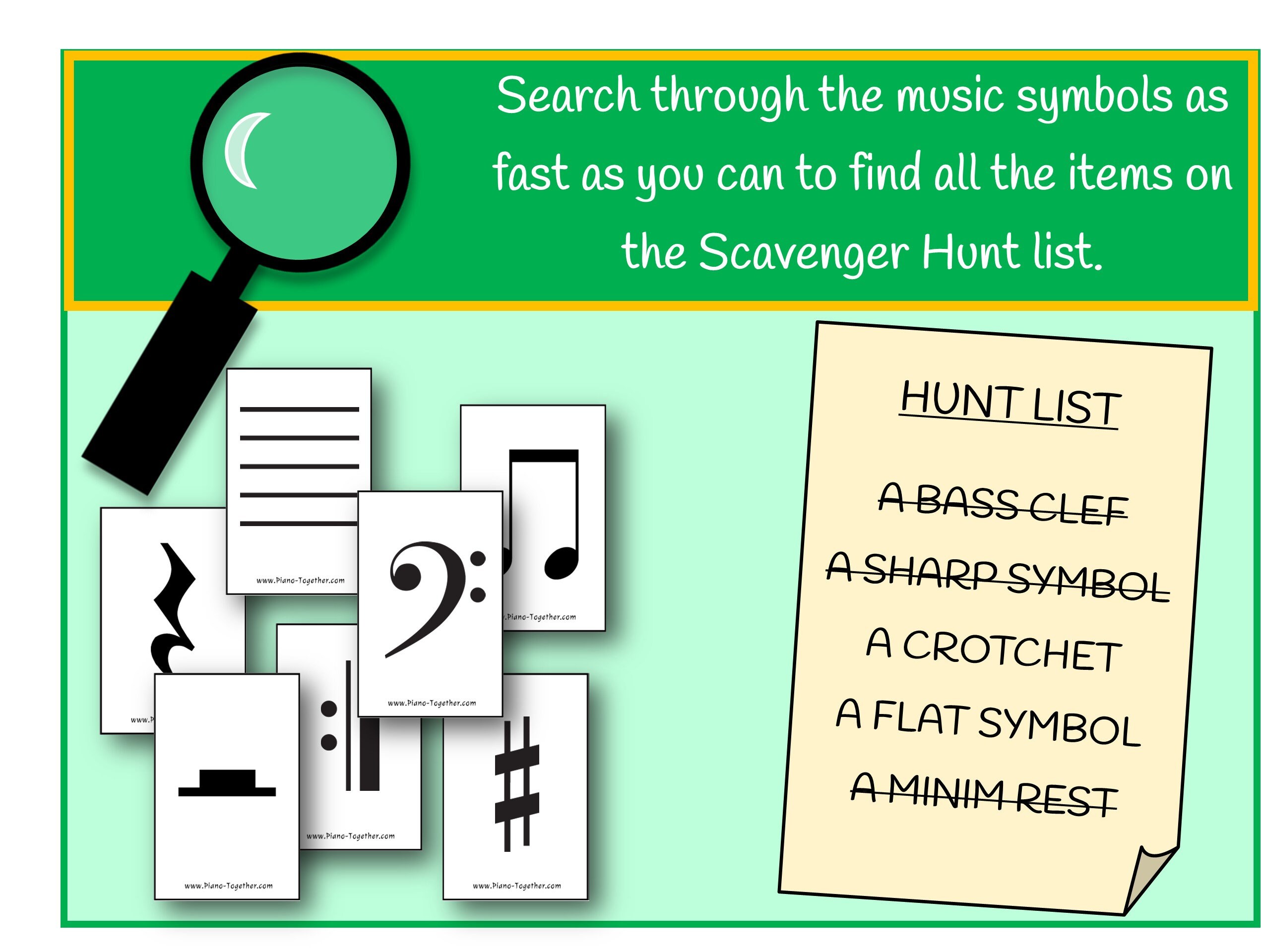 Piano Scavenger Hunt - A Music Symbols Recognition Game - Etsy