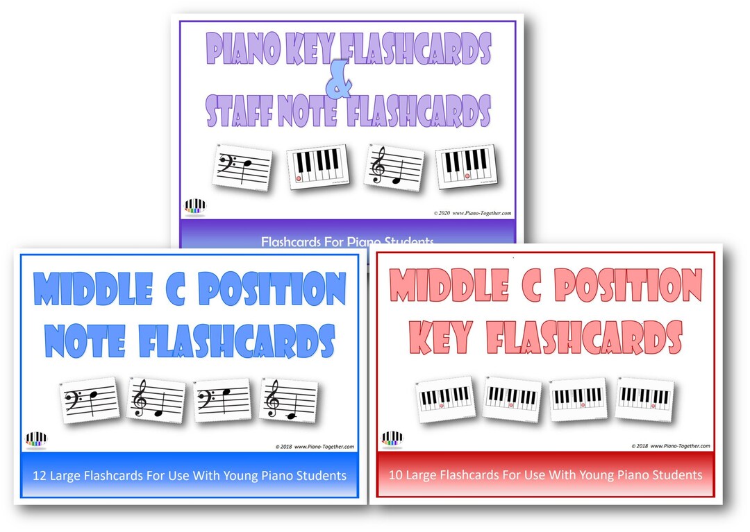 Middle C Position Flashcard Bundle - Etsy Singapore