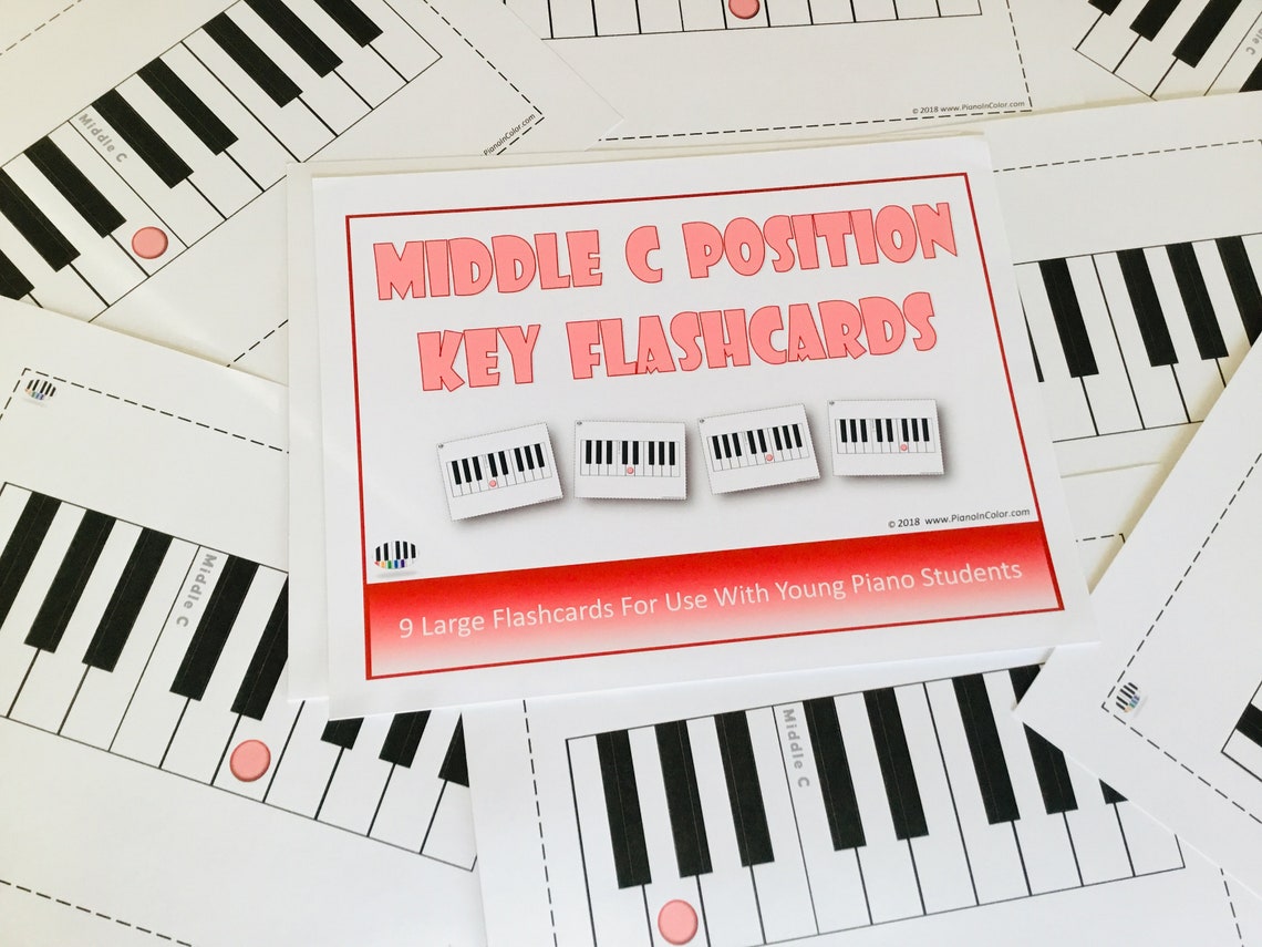 Middle C Position Piano Key Flashcards - Etsy