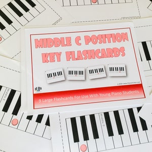 Middle C Position Piano Key Flashcards - Etsy