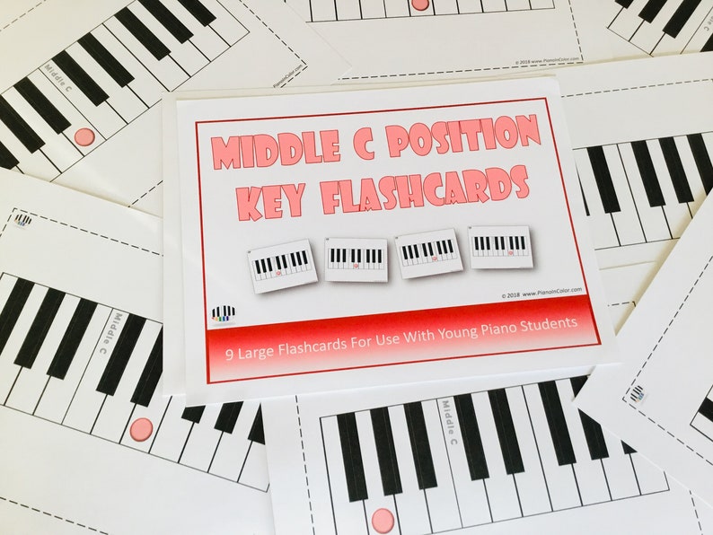 Middle C Position Piano Key Flashcards - Etsy