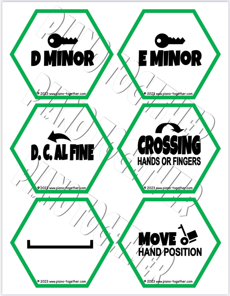 Printable Hexagon Music Score Study Activity - Etsy
