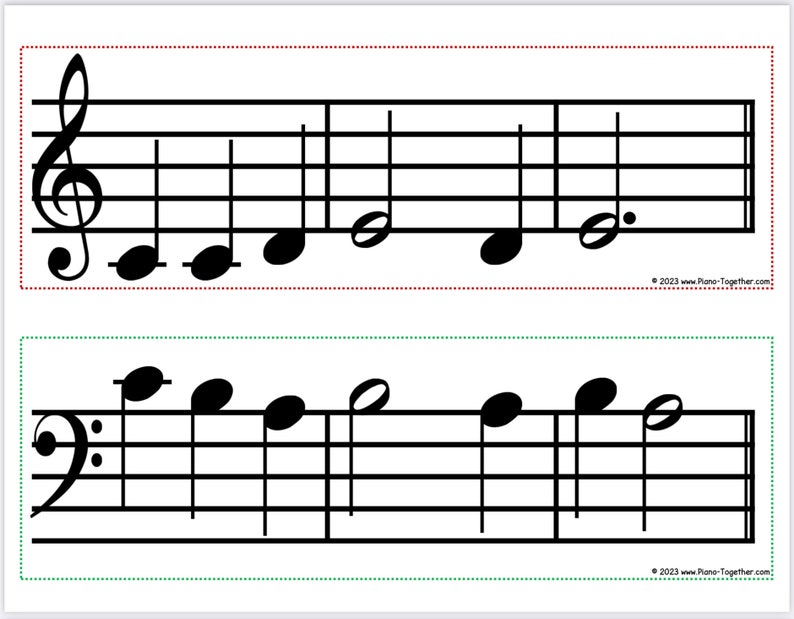 100 Printable Sight Reading Flash Cards for Young Piano Students ...
