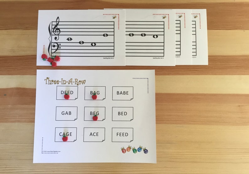 Music Spelling Bee Pack SET A learn Treble/bass Clef Notes With These ...