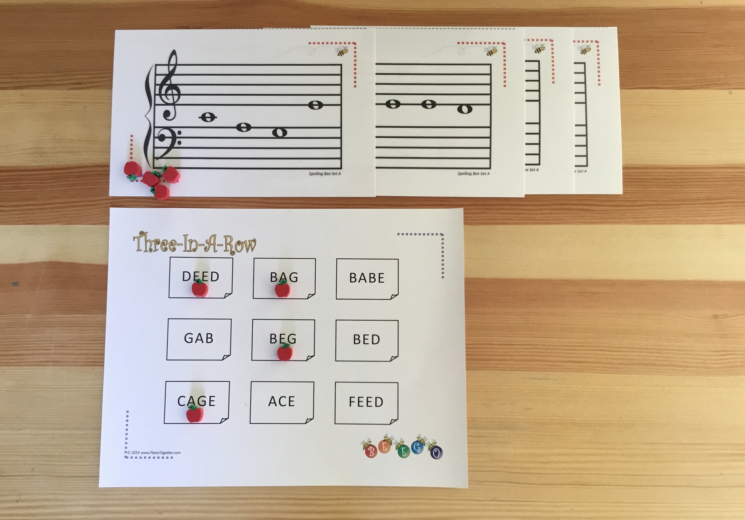Music Spelling Bee Pack SET A learn Treble/bass Clef Notes With These ...