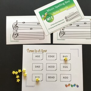 Music Spelling Bee Pack - SET C (learn Treble/bass Clef Notes With ...