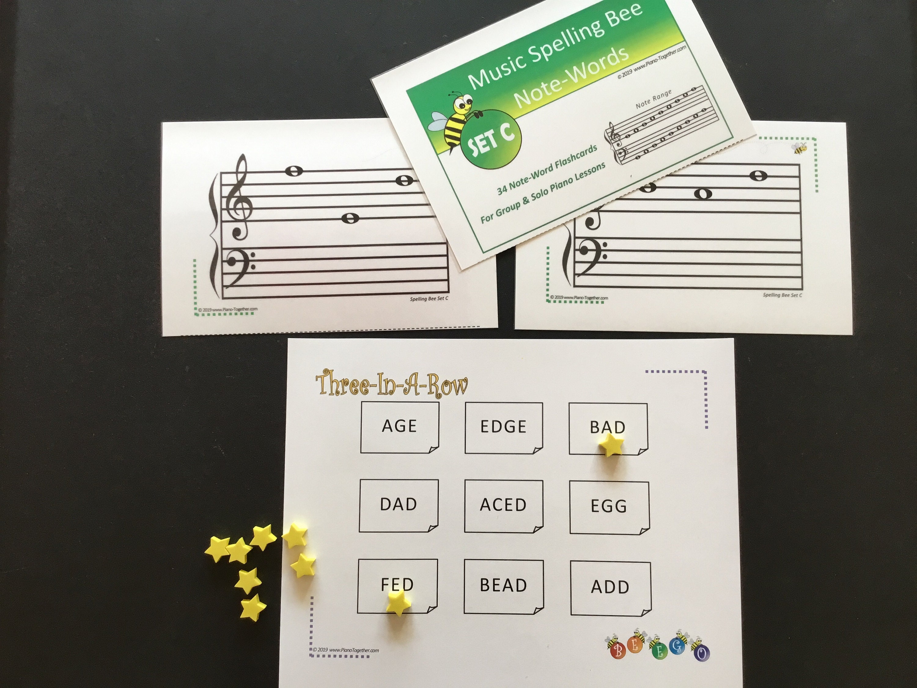 Music Spelling Bee Pack - SET C (learn Treble/bass Clef Notes With ...